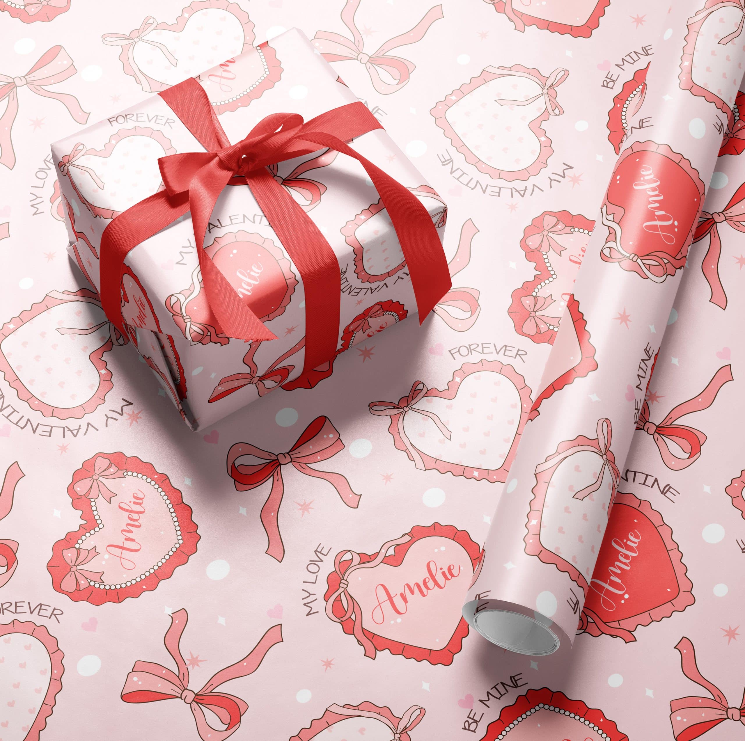 Valentine Wrapping Paper VTG HAPPY VALENTINE'S DAY WRAPPING PAPER GIFT